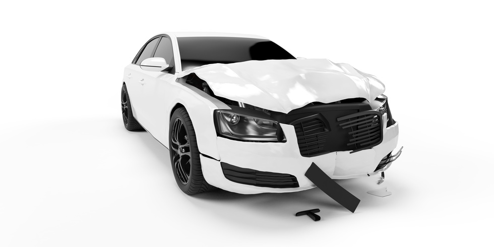 3d rendered illustration of a crash car - KANZLEI für Verkehrsrecht